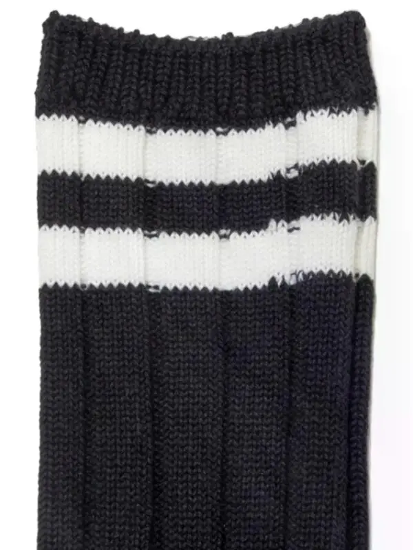 Undercover Striped Ribbed Socks