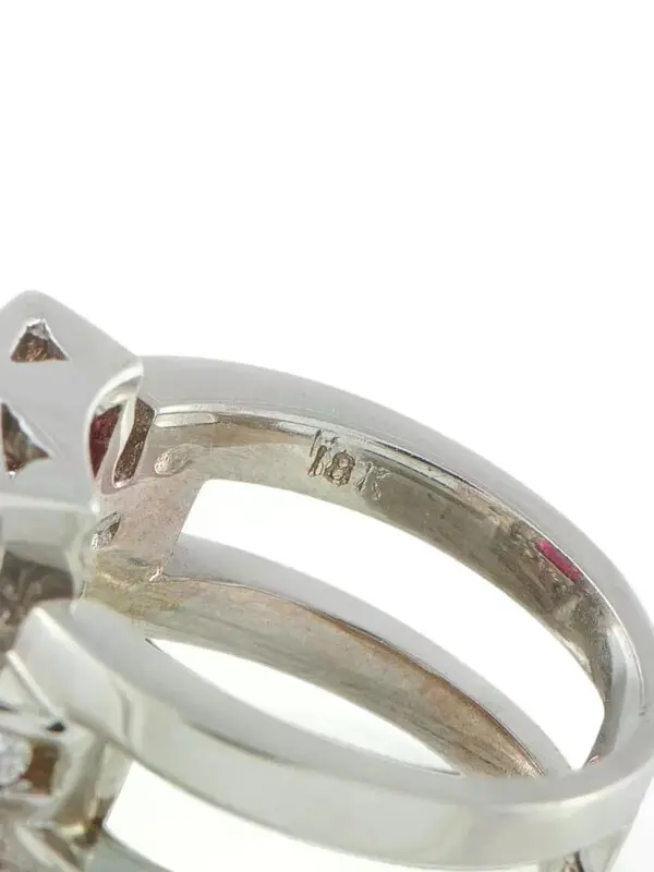 LB EXCLUSIVE 18k White Gold Ruby And Diamond Cocktail Ring