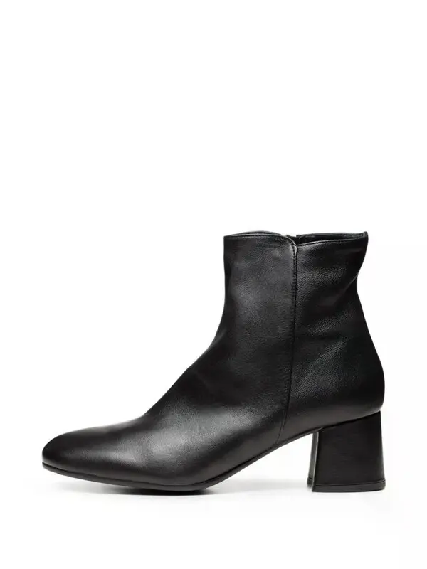 POCHE PARIS Leather Ankle Boots - Black
