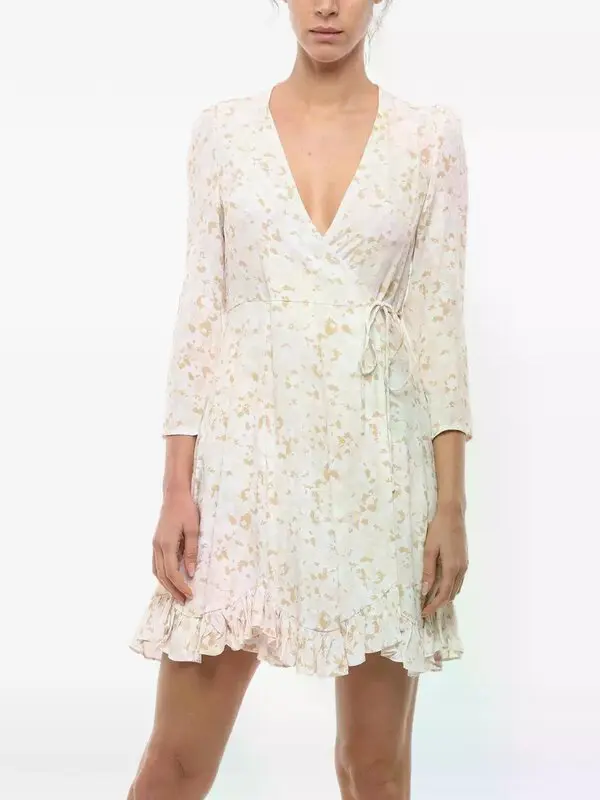 SAMSOE SAMSOE Janine Floral-print Mini Wrap Dress