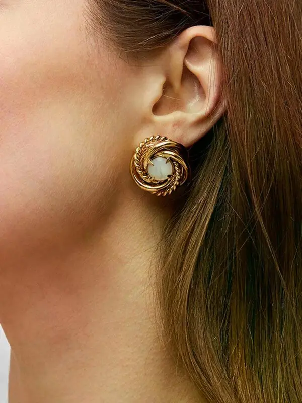 Gas Bijoux Tone Twisted Pearl Earrings