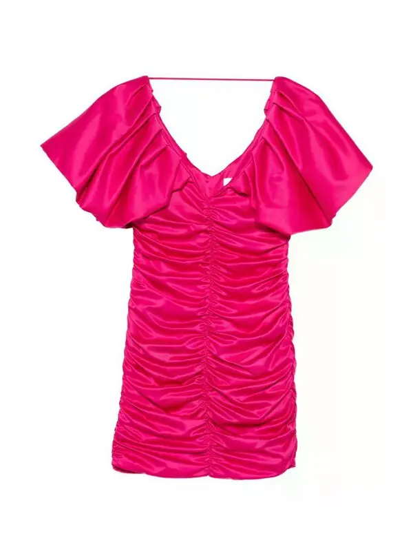 SIMONA CORSELLINI Ruched Satin Mini Dress