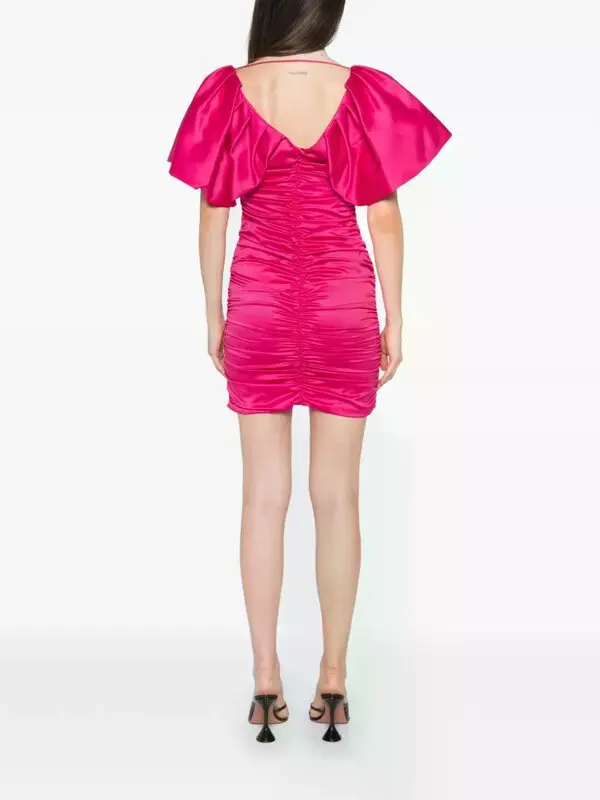SIMONA CORSELLINI Ruched Satin Mini Dress
