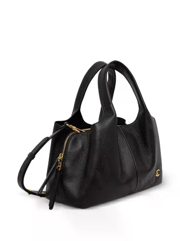 COCCINELLE Grained Leather Tote Bag - Black