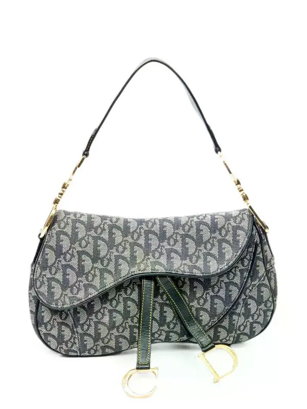 Dior Trotter Double Saddle Shoulder Bag - Blue