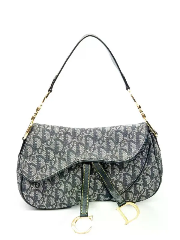 Dior Trotter Double Saddle Shoulder Bag - Blue