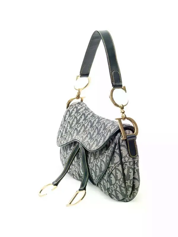 Dior Trotter Double Saddle Shoulder Bag - Blue