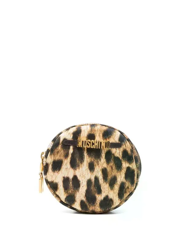 Moschino 2010s Leopard-pattern Logo-plaque Wallet