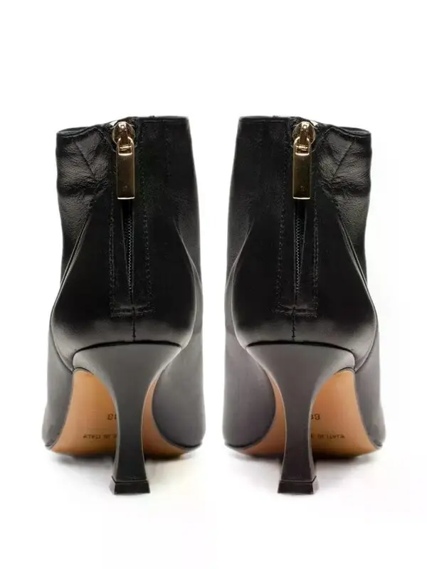 POCHE PARIS Pointed Toe Rear Zip Ankle Boots