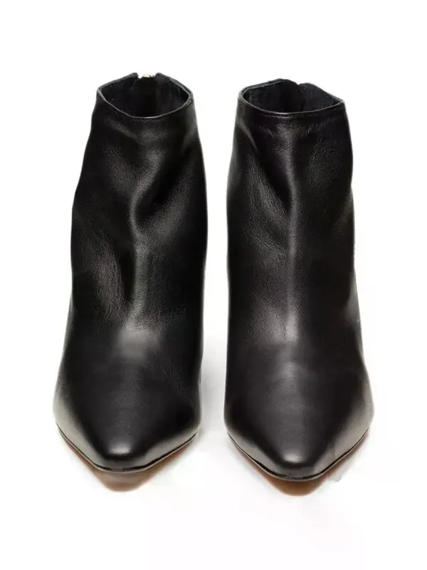 POCHE PARIS Pointed Toe Rear Zip Ankle Boots