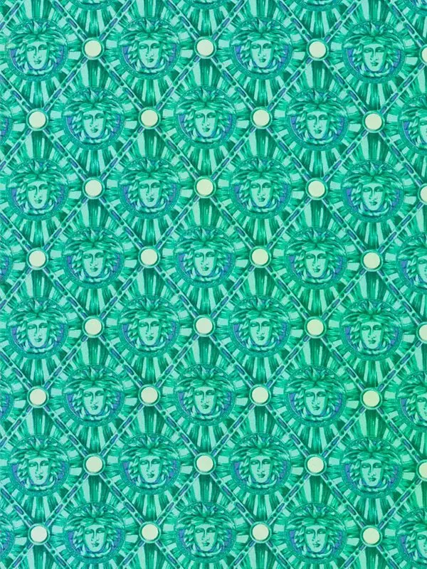 Versace 2000s Medusa-head Flag-print Scarf - Green