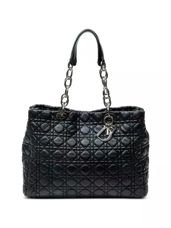 Dior Medium Quilted Tote Bag - Black