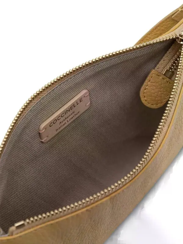 COCCINELLE Mini Grained Leather Crossbody Bag - Yellow