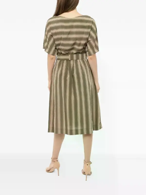 Woolrich Midi Striped Belted Dress