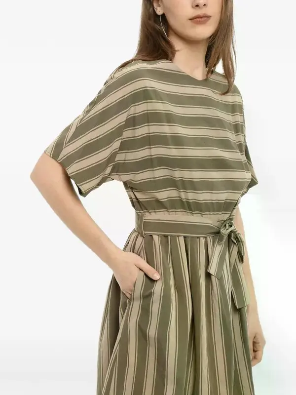 Woolrich Midi Striped Belted Dress