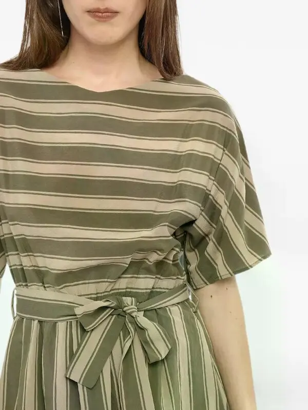 Woolrich Midi Striped Belted Dress