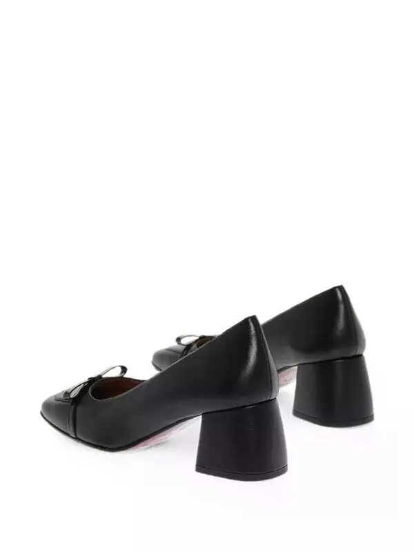 AMEDEO TESTONI Calf Leather Bow Detail Square Toe Pumps