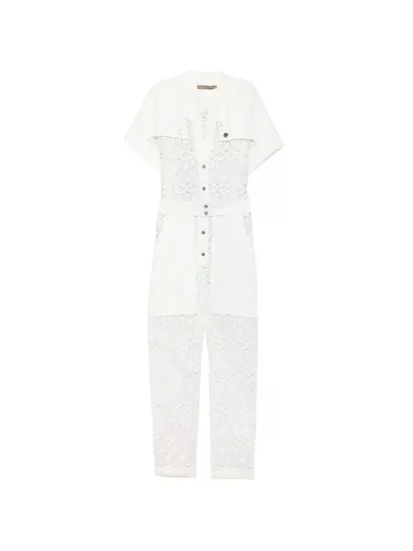 SIMONA CORSELLINI Flower-lace Jumpsuit - White