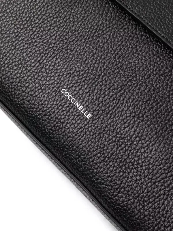 COCCINELLE Grained Leather Foldover Tote Bag