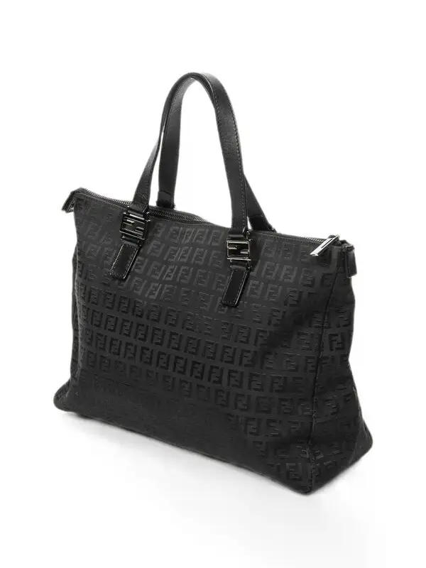 Fendi Roll Zucca Tote Bag - Black