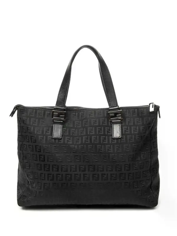 Fendi Roll Zucca Tote Bag - Black