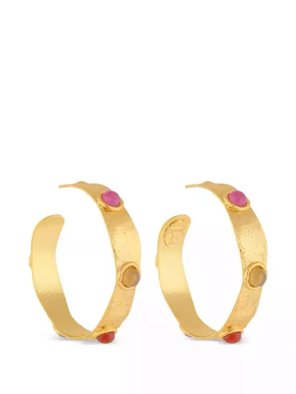 Sylvia Toledano Bianca Gemstone-embellished Hoop Earrings - Gold