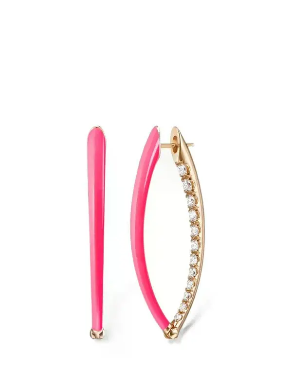 Melissa Kaye Cristina Diamond Hoop Earrings - Gold