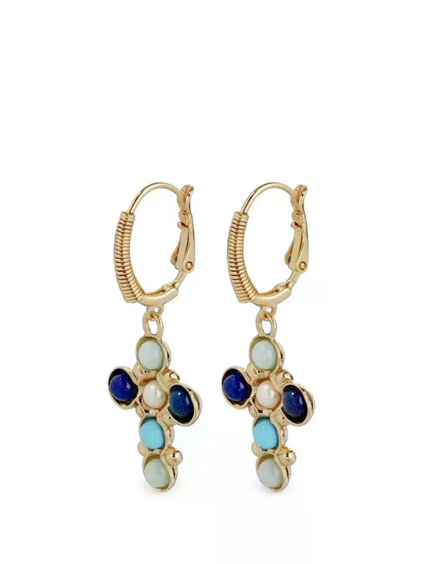 Gas Bijoux Tao Cruzita Cross Motif Earrings - Gold