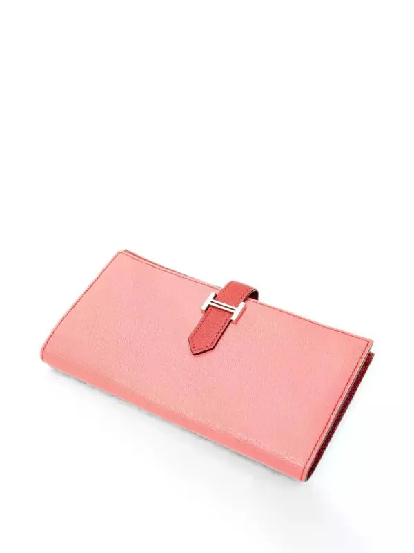 Hermès Bearn H-logo Wallet - Pink