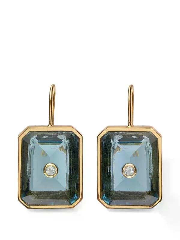 LIZZIE FORTUNATO Tile Topaz Earrings - Gold