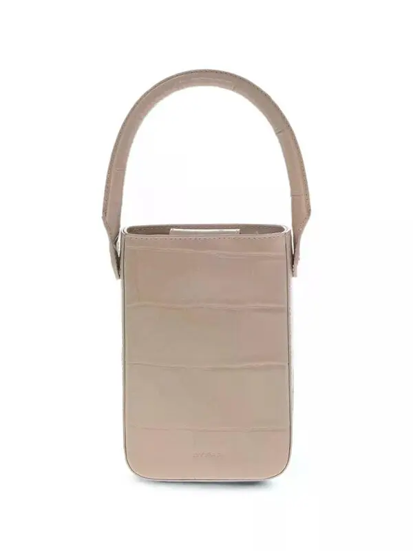 By Far Mini Crocodile-effect Leather Shoulder Bag - Neutrals