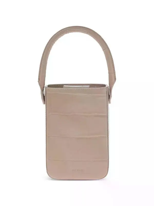 By Far Mini Crocodile-effect Leather Shoulder Bag - Neutrals