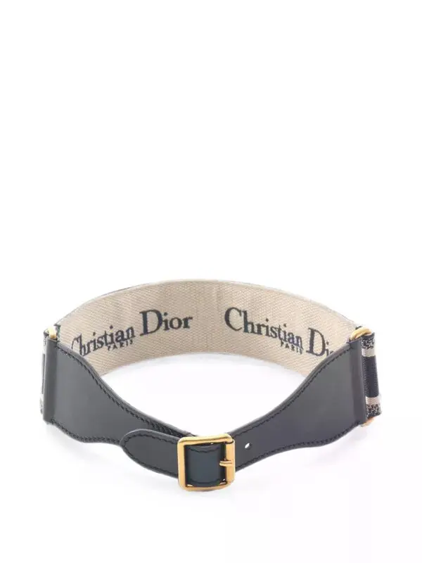 Dior Embroidered Logo Canvas Belt