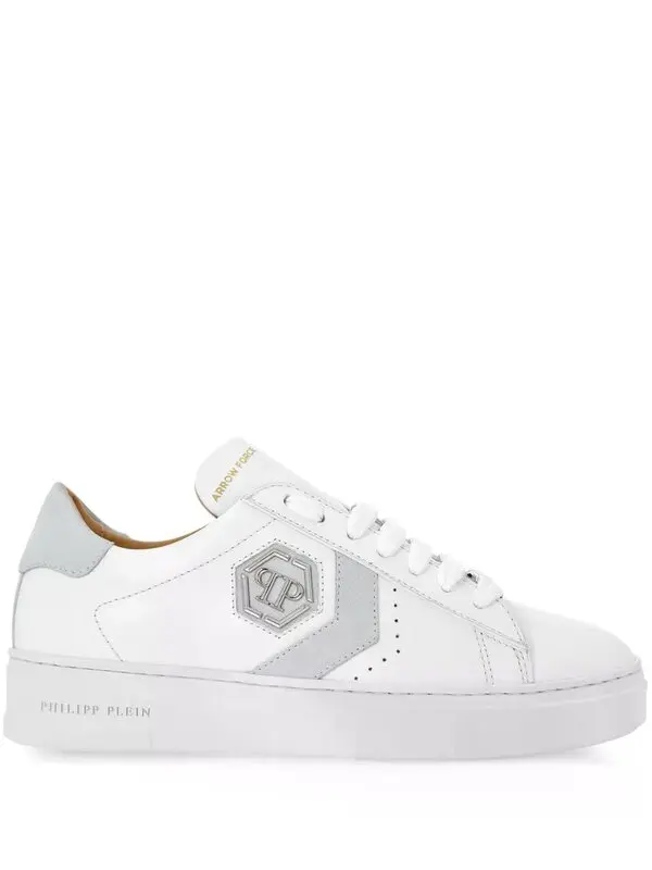 Philipp Plein Arrow Force Leather Sneakers - White
