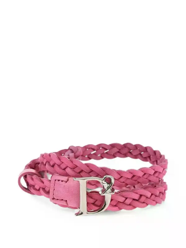Dsquared2 Braided Logo Buckle Belt - Pink