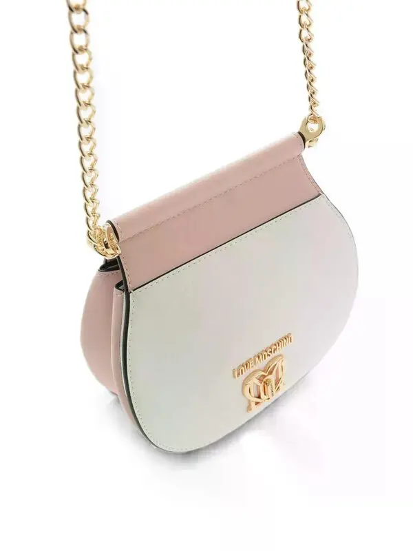 Moschino Plaque Shoulder Bag - White