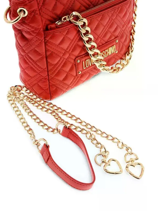 Moschino Mini Love Quilted Logo-plaque Tote Bag