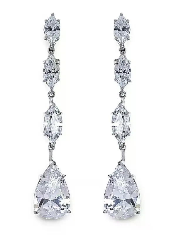 FANTASIA BY DESERIO Triple Marquise And Pear-cut Cubic Zirconia Drop Earrings