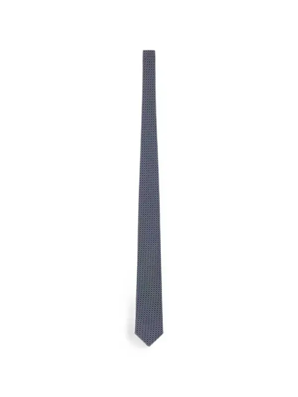 LARDINI Geometric-pattern Silk Tie