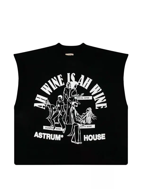 Astrum Ah Wine Graphic-print Tank Top - Black