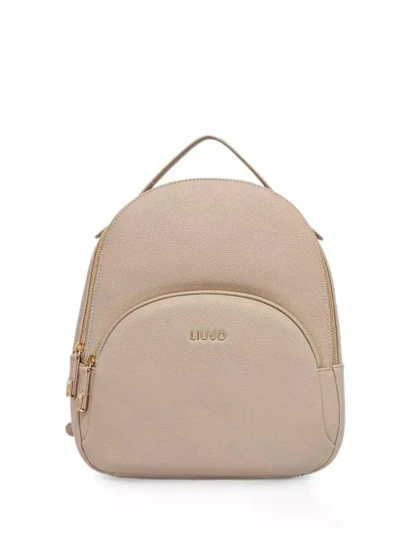 Liu Jo Grained Logo-plaque Backpack - Neutrals