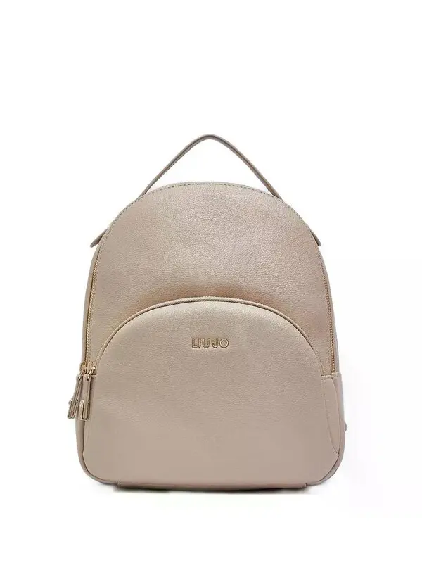 Liu Jo Grained Logo Plaque Backpack - Neutrals