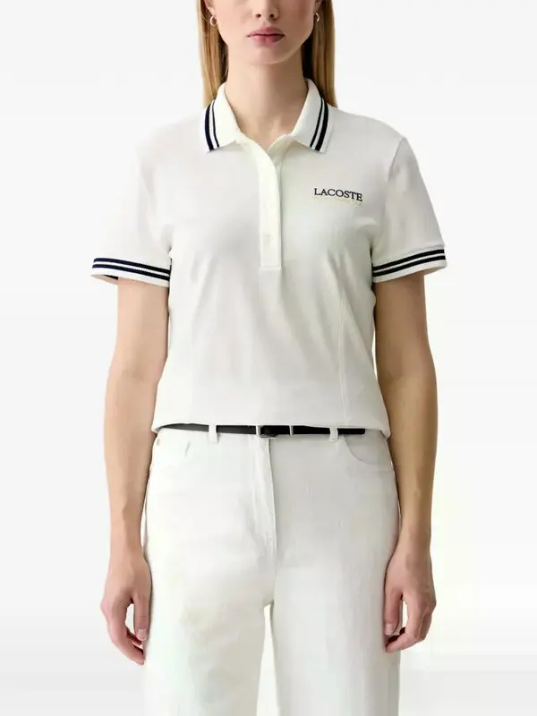 Lacoste Roland Garros Logo-embroidered Piqué Polo Shirt - White