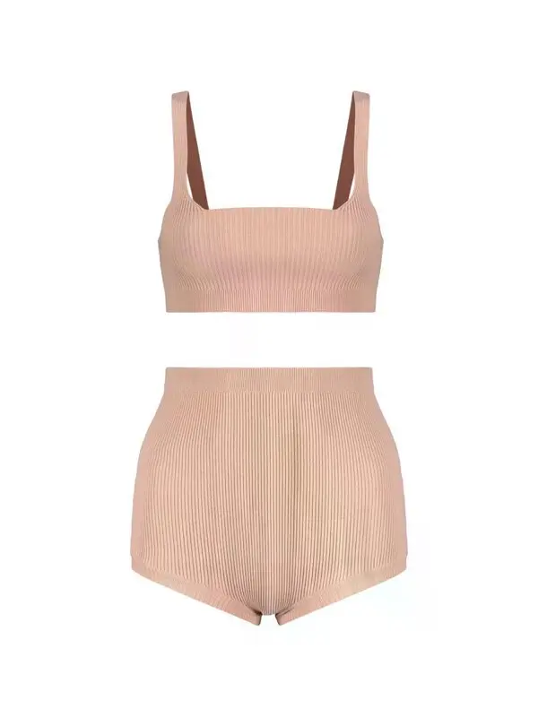 Red Valentino Ribbed-knit Underwear Set - Pink