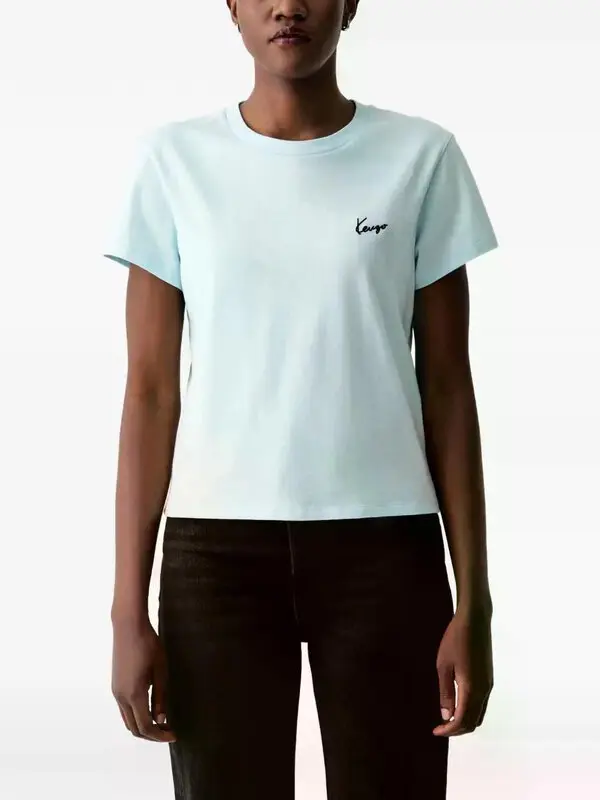 Kenzo Logo Embroidered T-shirt - Blue