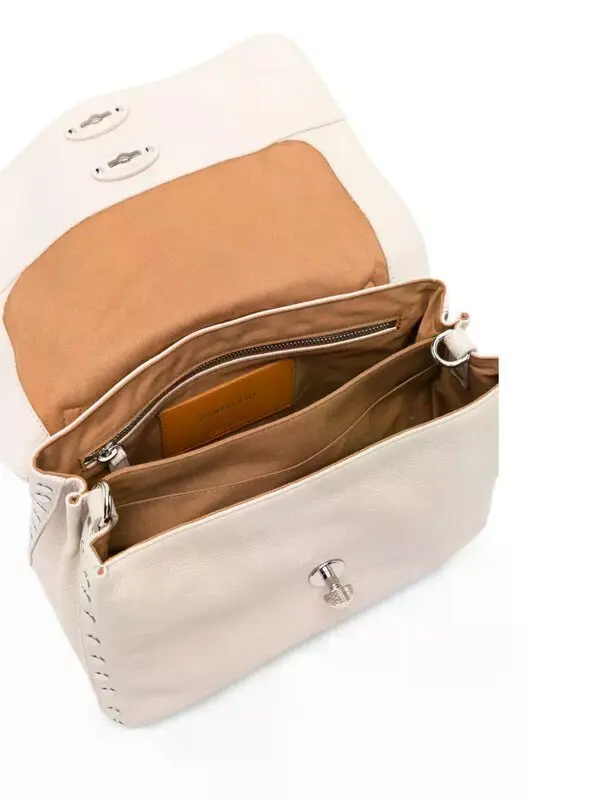 ZANELLATO Postina Stud-embellished Leather Tote Bag - Neutrals