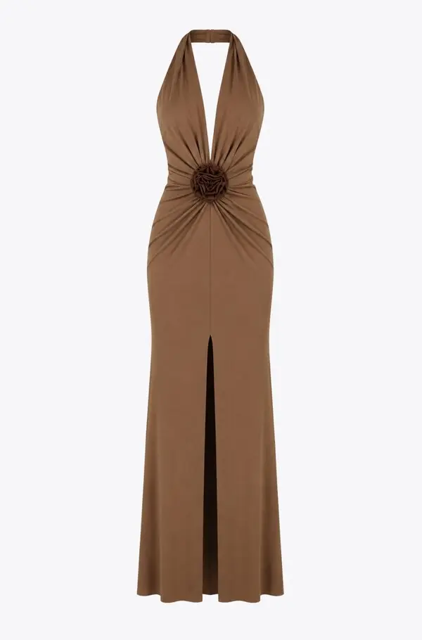 ROSERRY Mallorca Jersey Open Back Maxi Dress - Black