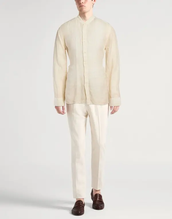 120% Lino Shirt Sand Size Linen
