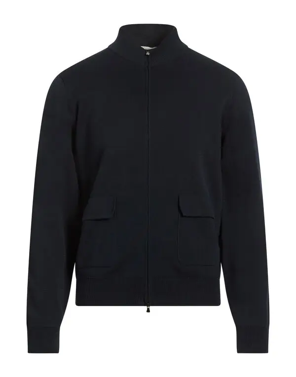 FILIPPO DE LAURENTIIS Midnight Cotton Half-zip Cardigan