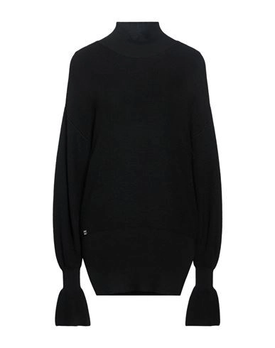 MANILA GRACE Dark Turtleneck Knit Top - Black
